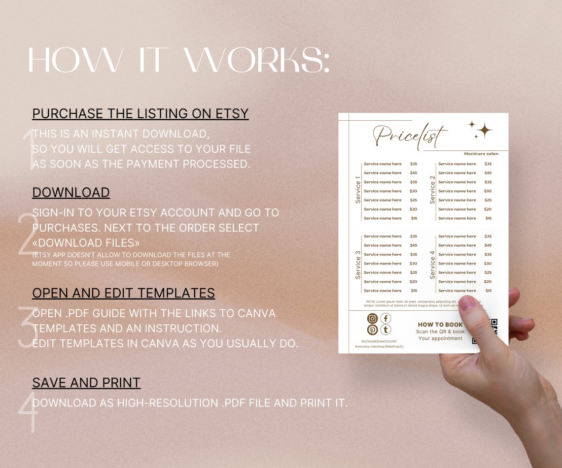 Price List Template, Editable Price List Template Canva, Bundle Price ...