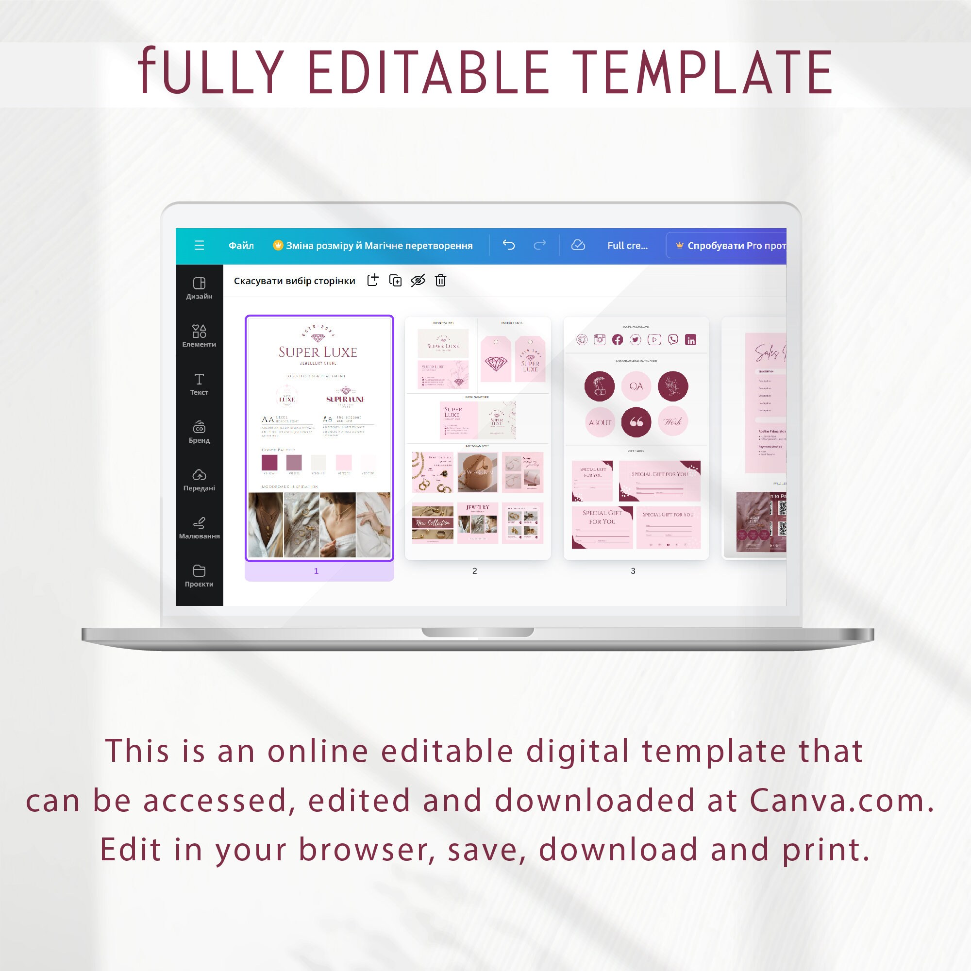Clean Branding Kit for Small Business, White & Pink Brand Package ...