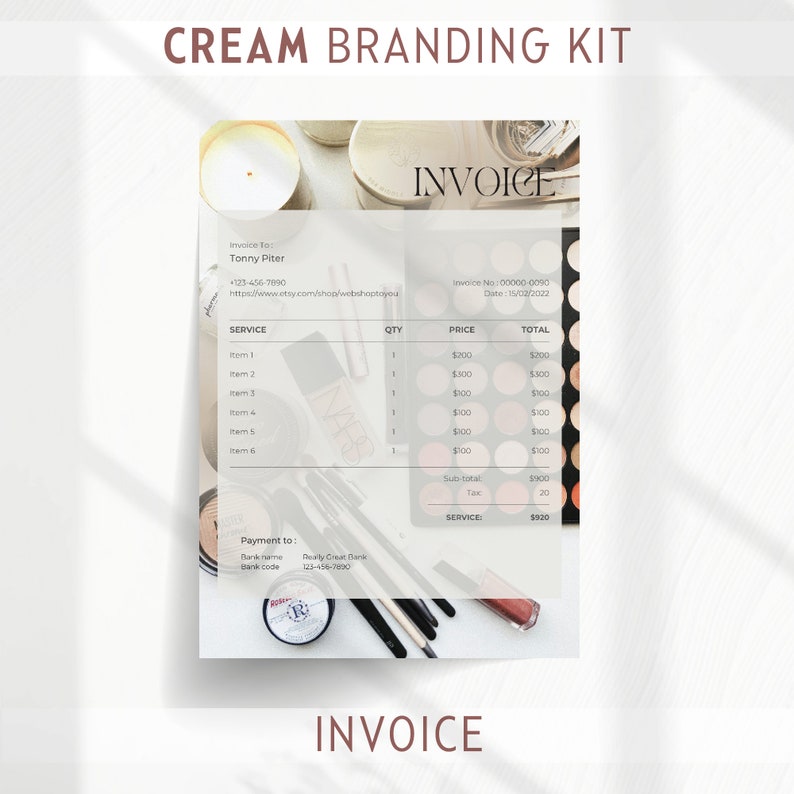 Brand Kit Bundle Pastel Branding Kit Editable Branding Package Makeup ...