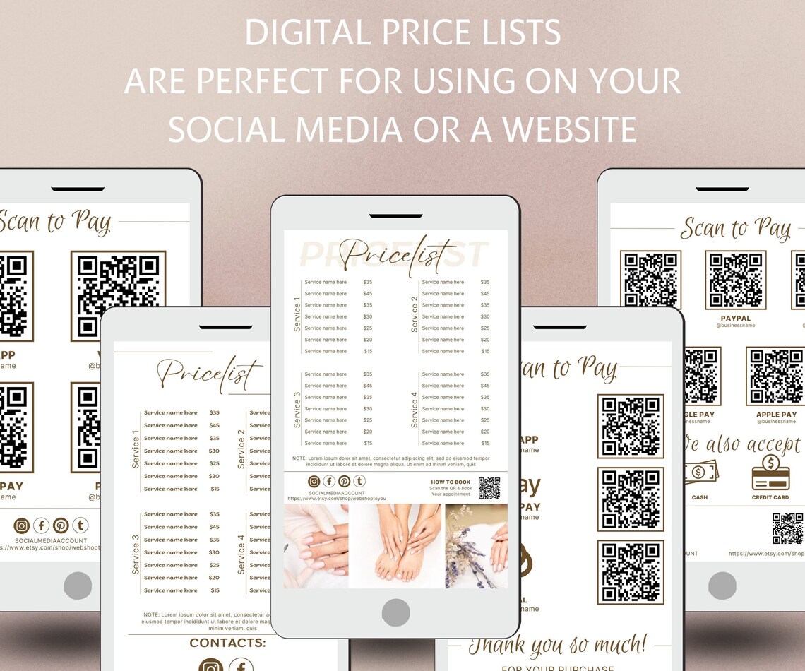 Price List Template, Editable Price List Template Canva, Bundle Price ...
