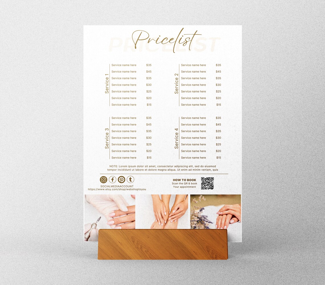 Price List Template, Editable Price List Template Canva, Bundle Price ...