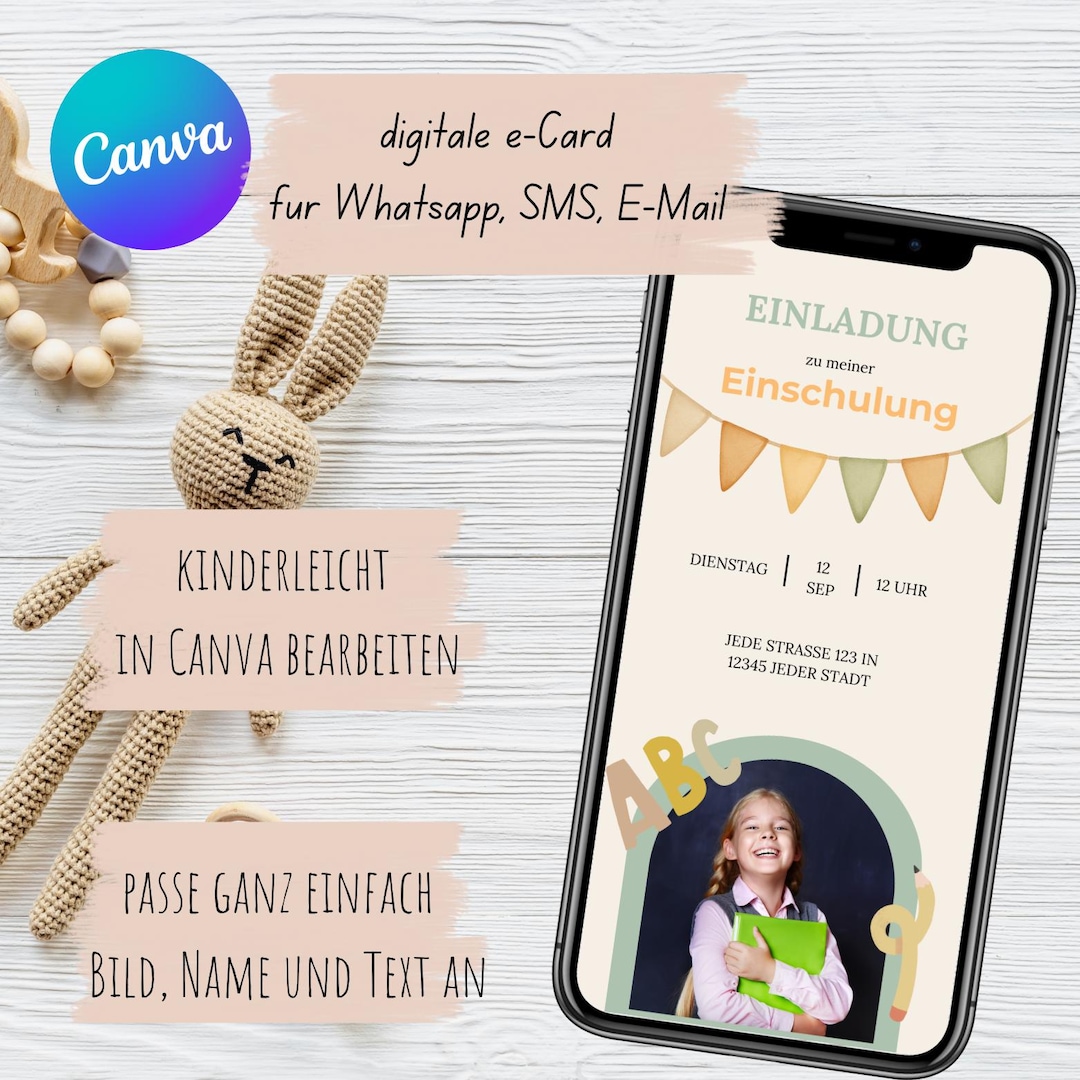 Digital School Enrollment Invitation, Customizable | Back to School E ...