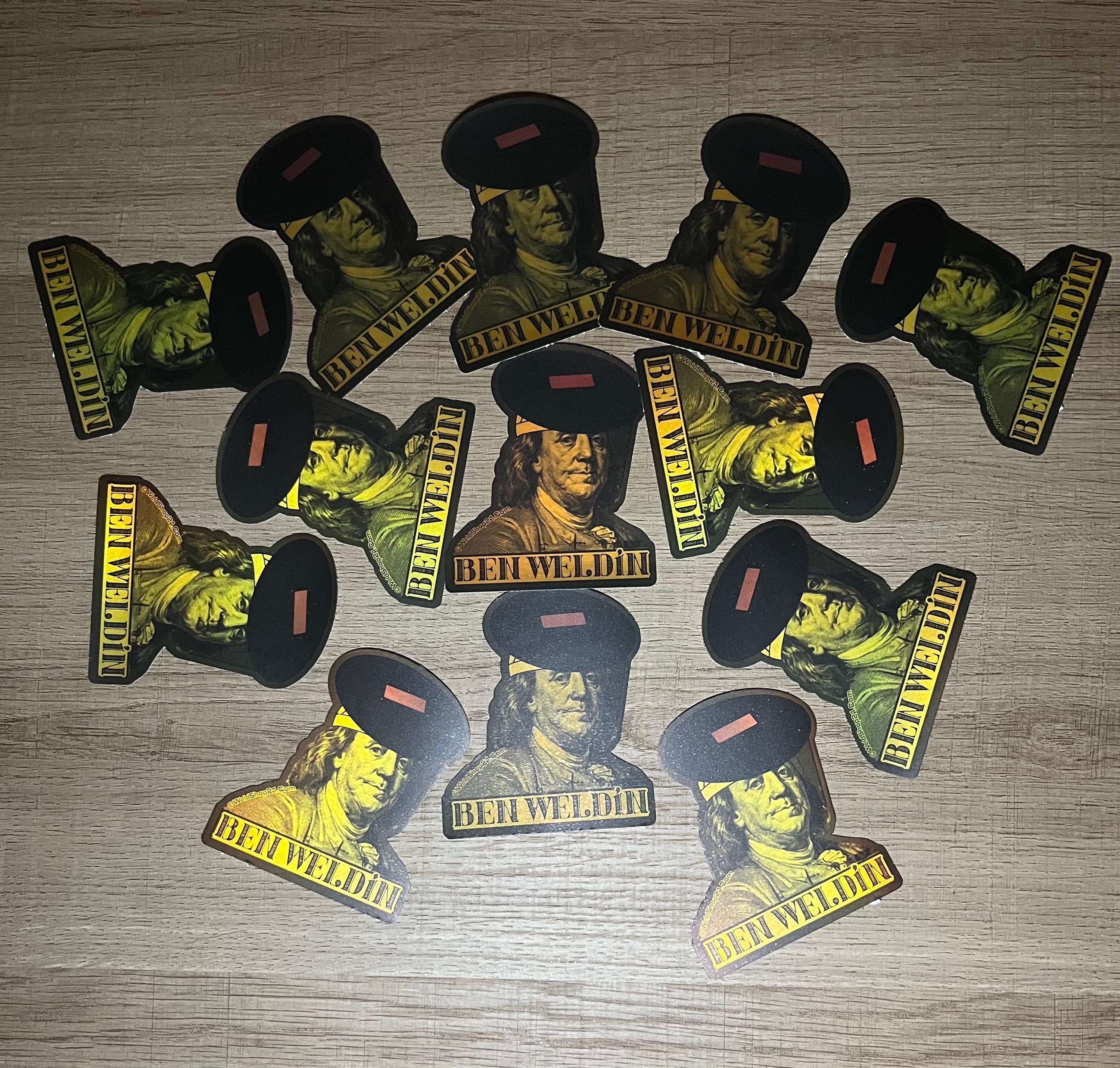 Gold Welder Sticker Benjamin Franklin Vinyl Sticker for Hardhat Welding ...