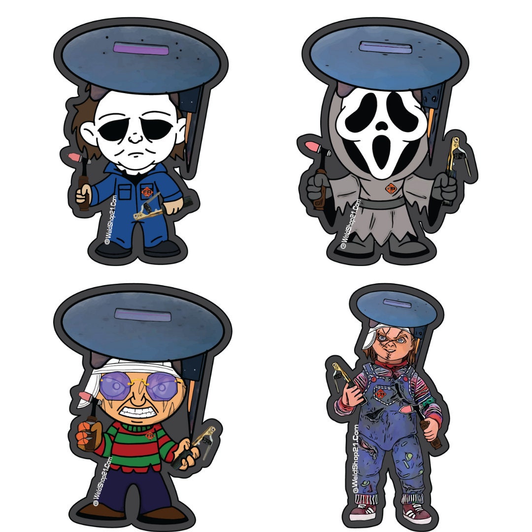 Scary Movie Villian Stickers Gift for Scary Movie Lovers Welder ...