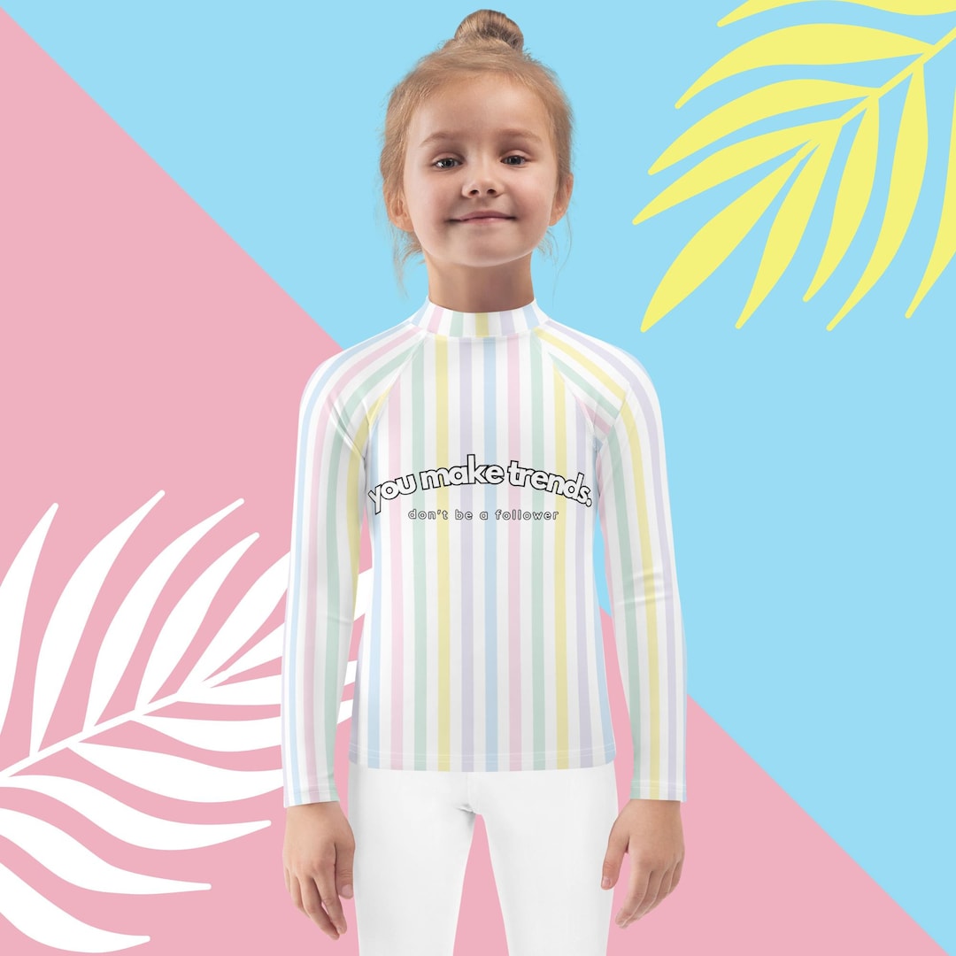 Kids Uv Swimwear Long Sleeve Rash Guard Swim Top UPF50 Sun Protection ...