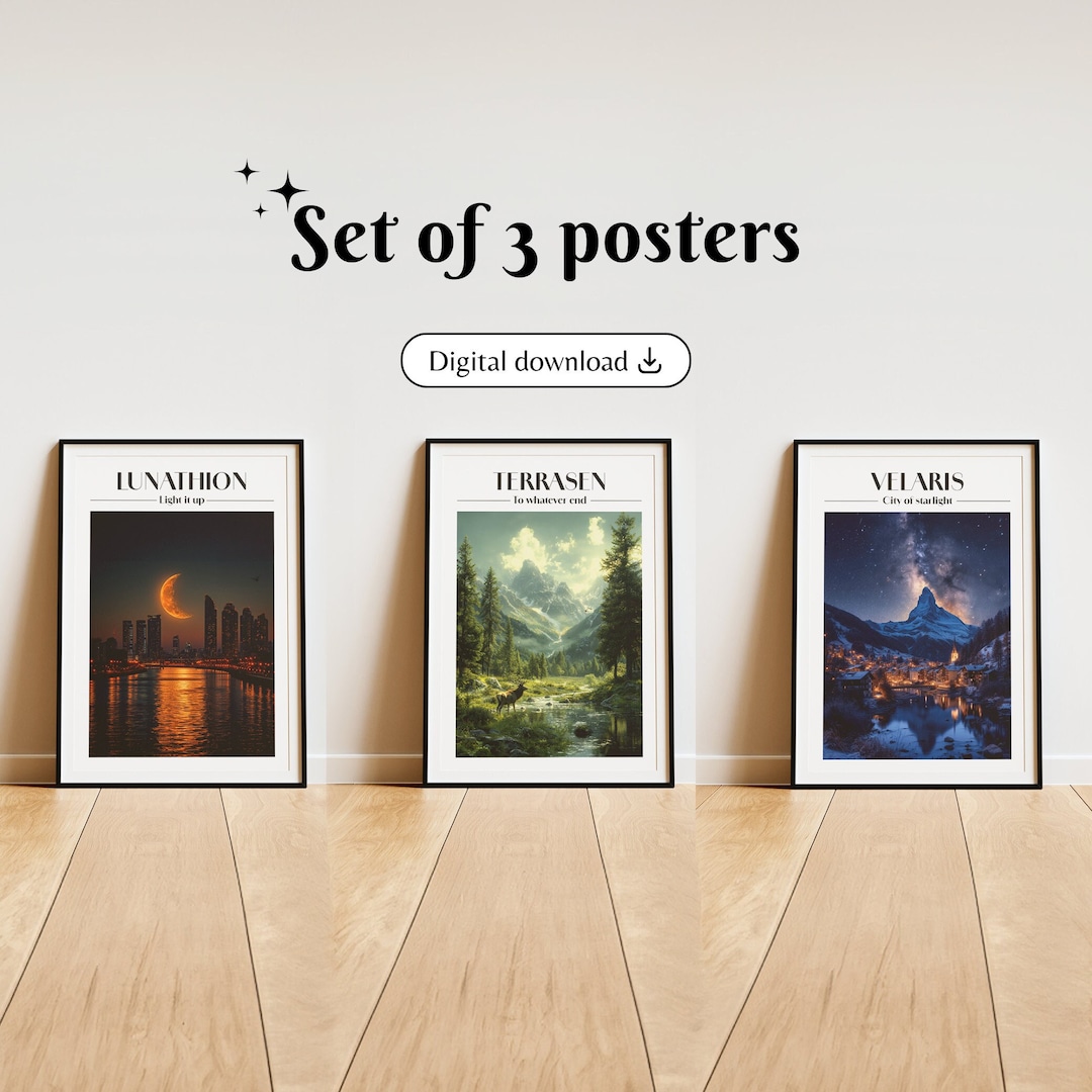 Set of 3 Posters SJM Universe Inspired Boho Poster Digitaldownload Wall ...