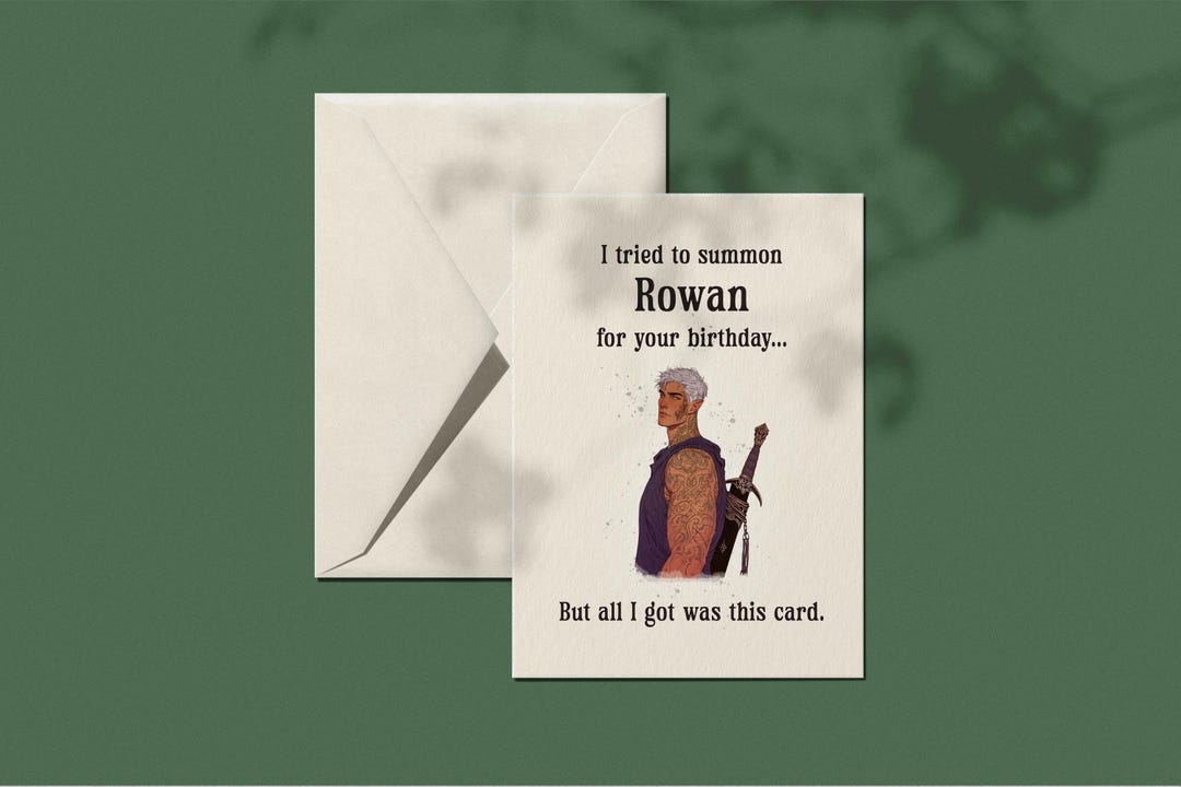 Rowan Birthday Card | Throne of Glass | TOG | Digital Download | Sarah ...