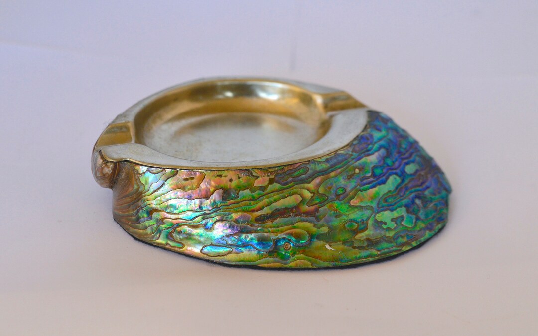 Vintage Ataahua Abalone Ashtray New Zeland, Paua Shell, Maori Warrior ...