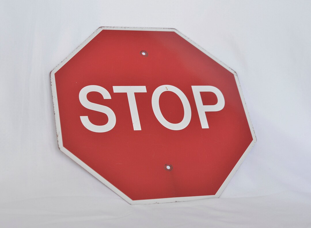 The Original Metal Stop Sign Road, Authentic Retired Street Traffic ...