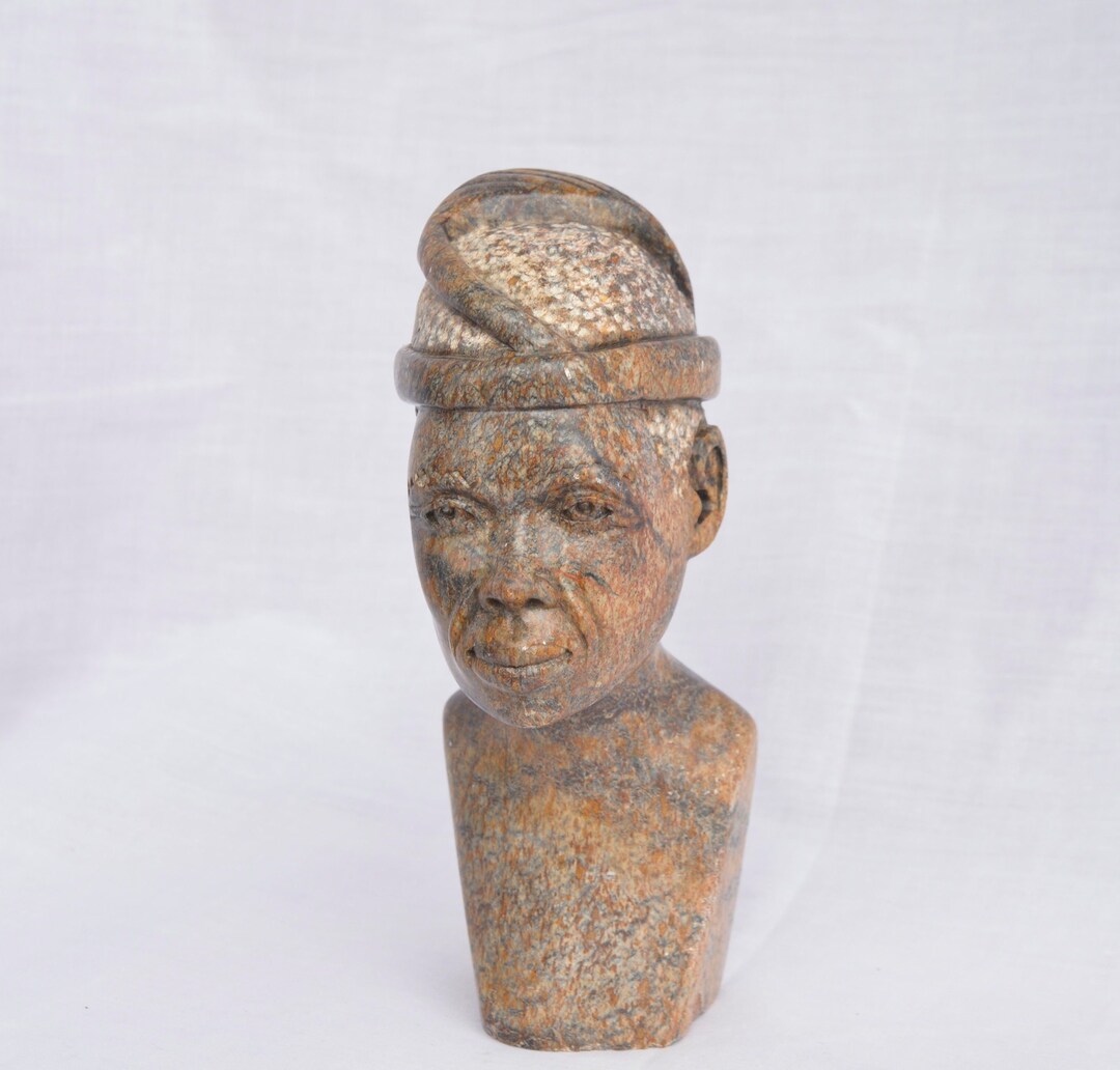 African Zimbabwe Shona Stone Carved Male Head Bust Circa 1960s, Tribal ...