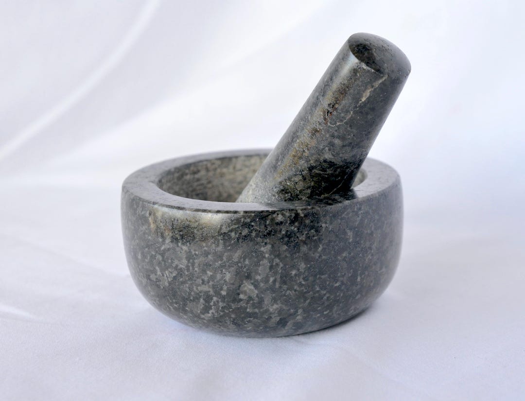 Granite Stone Mortar, Spice Mill From 90s, Small Black Granite Morter ...