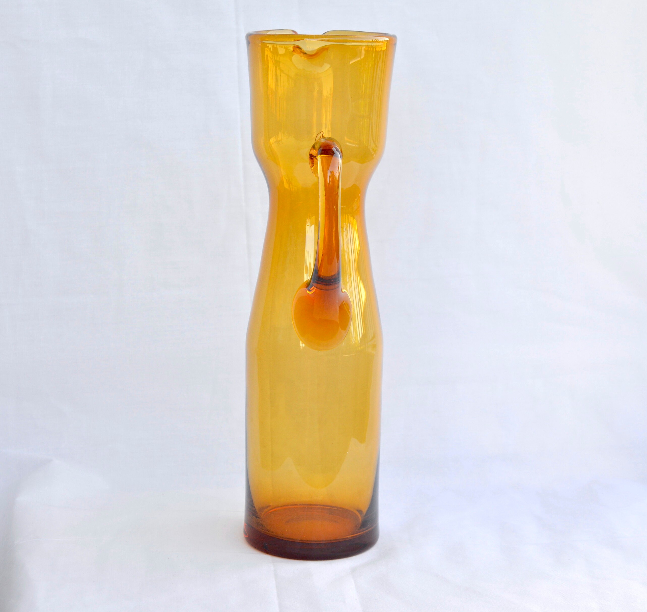 Rare Postmodern Jug From Prądniczanka, Poland, 1970s, Handblown Amber ...