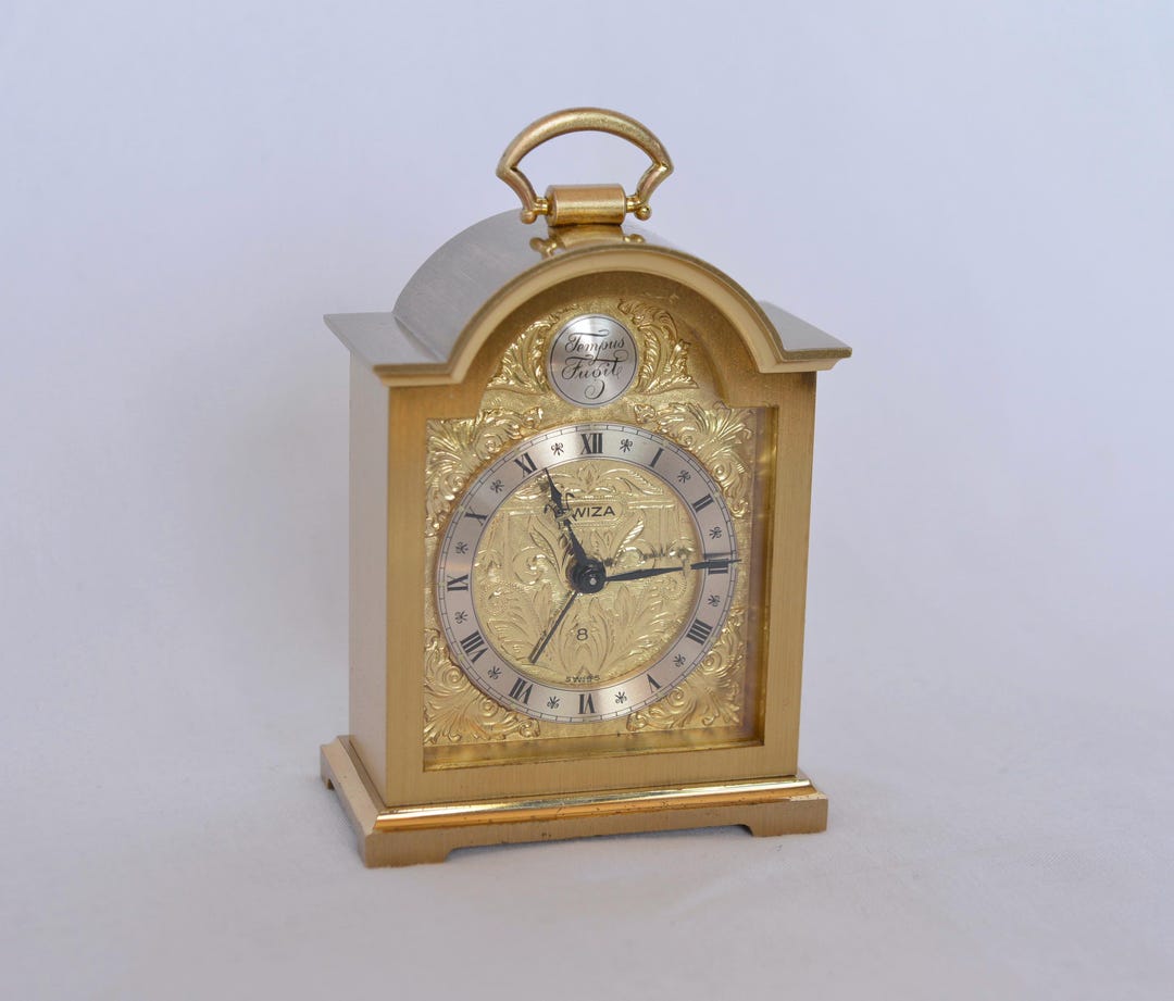 Tempus Fugit Swiza 8 Day, Solid Brass Carriage Clock, Roman Number ...