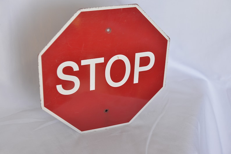 The Original Metal Stop Sign Road, Authentic Retired Street Traffic ...