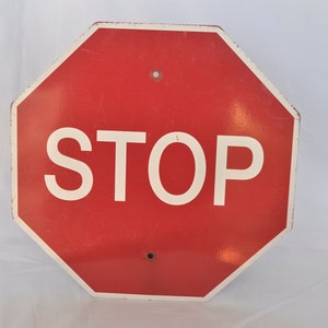 The Original Metal Stop Sign Road, Authentic Retired Street Traffic ...