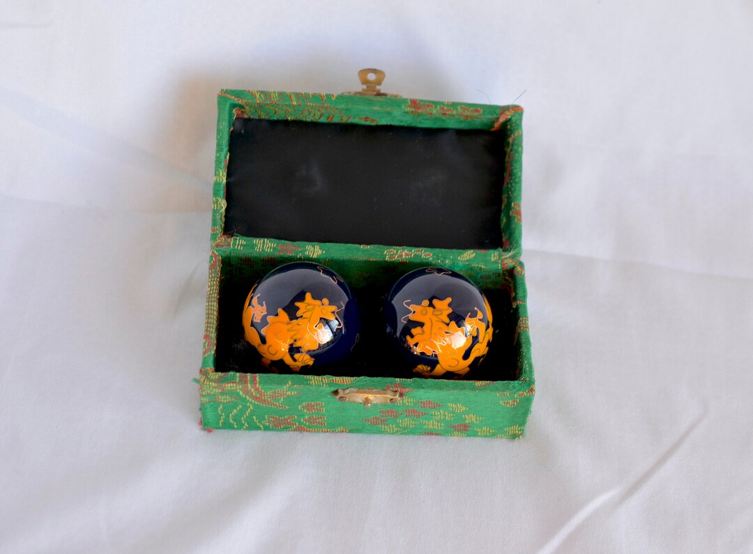 Set of Two Dragon Design, Vintage Chinese Yellow Dragon Chime Cloisonné ...