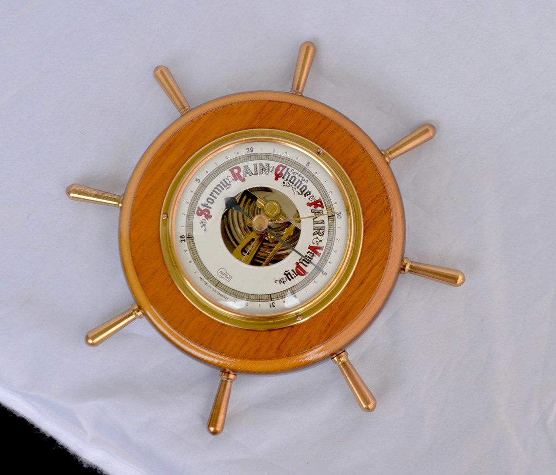 Vintage Barometer Round Barometer Ship Decorative Barometer Steering ...