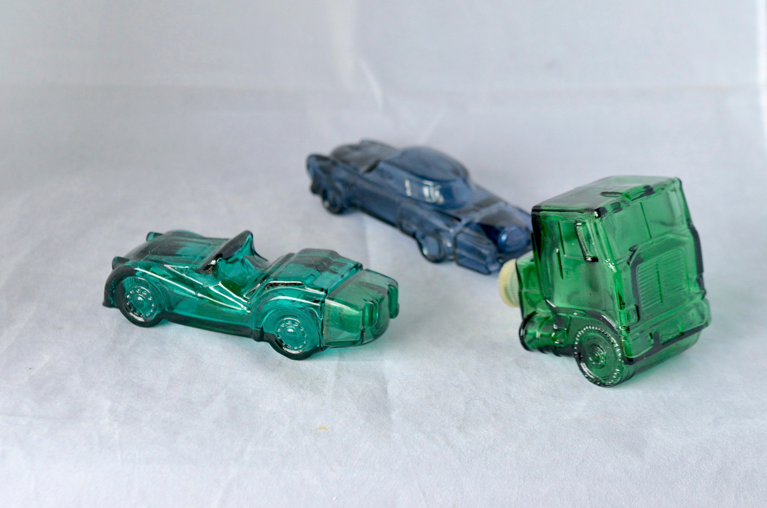 Avon Glass Bottles Set of 3 Vintage Glass Avon Collectible Glass Teal ...