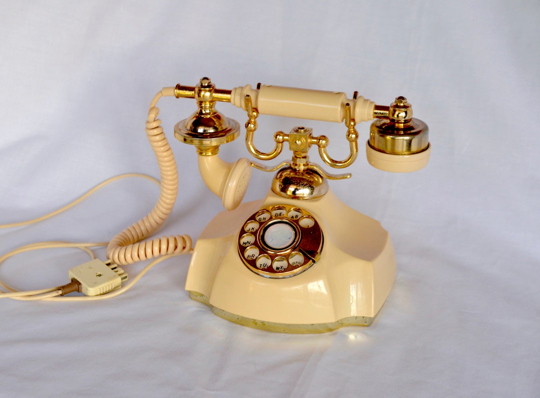 Rotary Telephone Gold Cream French Style Made in Japan Ivory, Circa ...