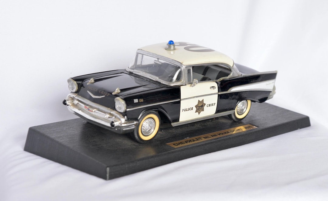 Vintage Road Chevrolet Vehicle Police Chief Car, Circa 1957, Blue Bel ...