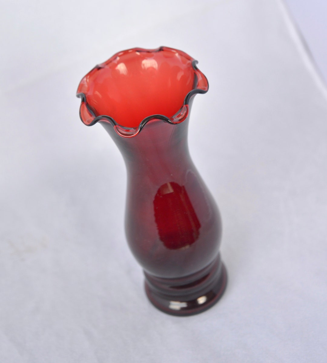 Anchor Hocking Ruby Red Glass Small Vase Vintage Red Vase Bud Vase ...