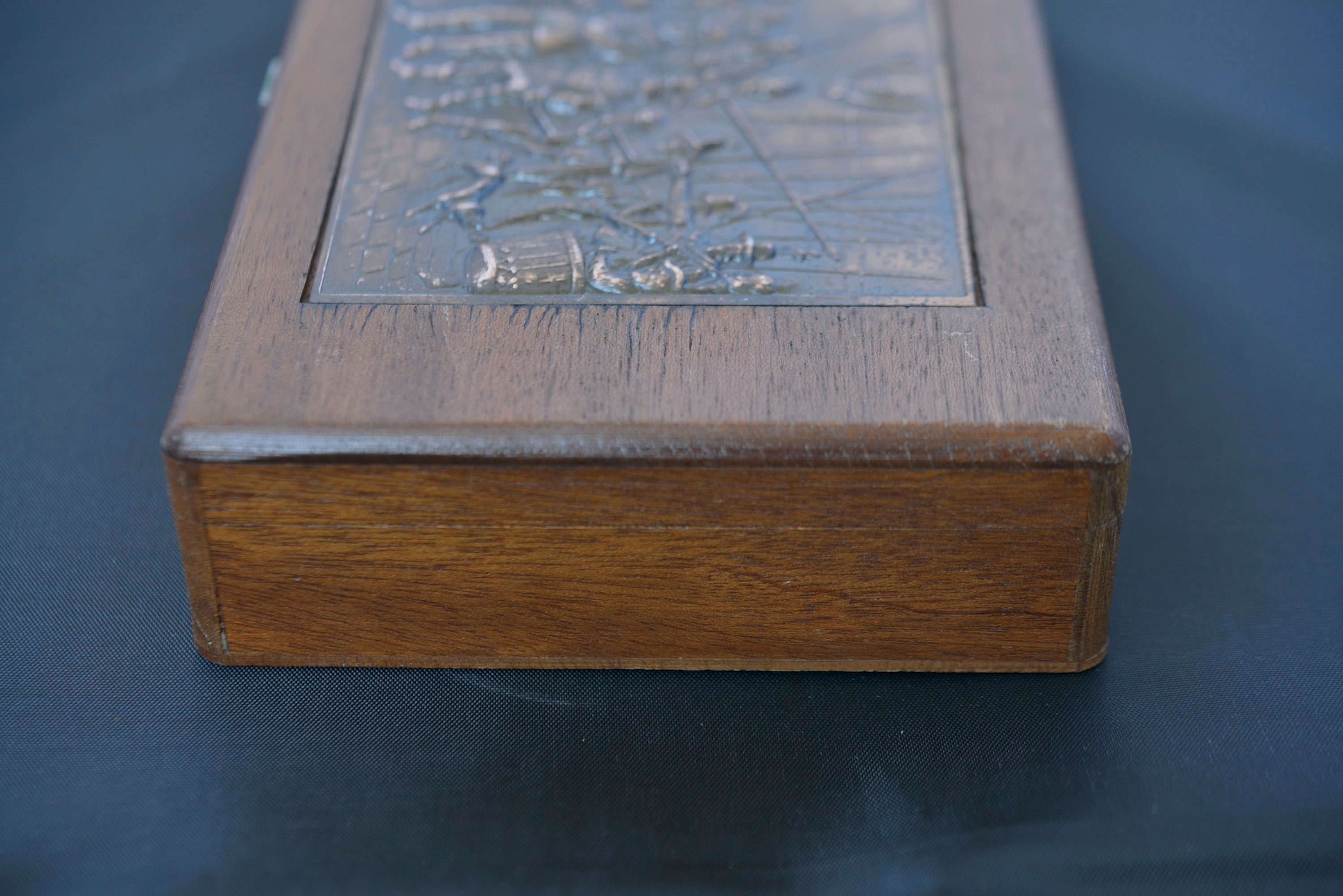 Vintage Wooden Trinket Box With Copper Plate 1700s English Army ...