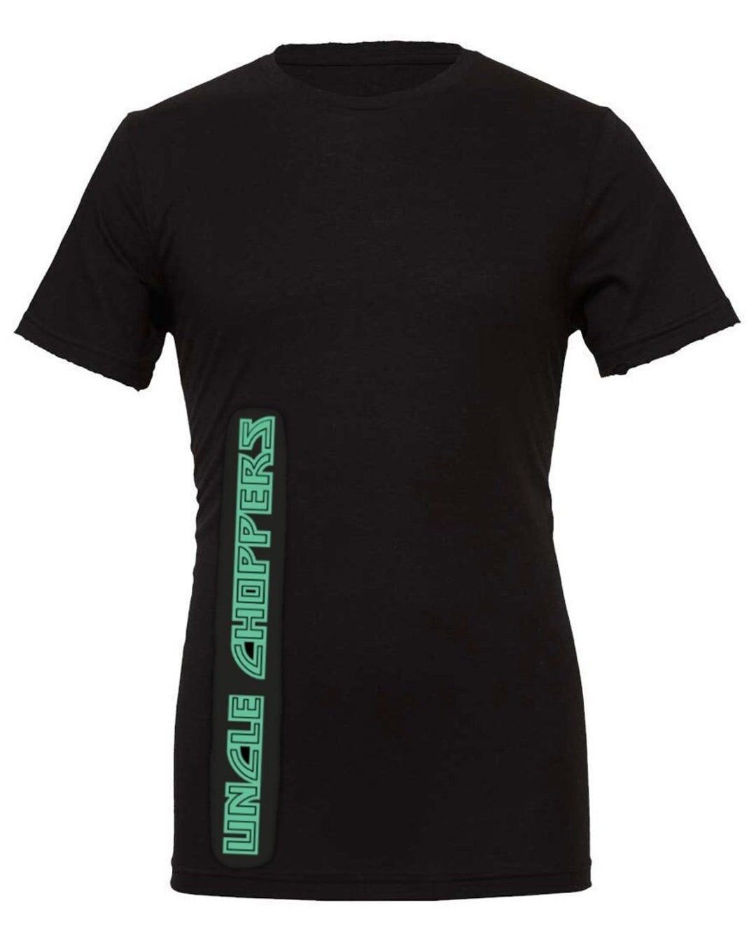 Comfy Black Short Sleeve Graphic T W/buddy Squatch Uncle Choppers Icon ...