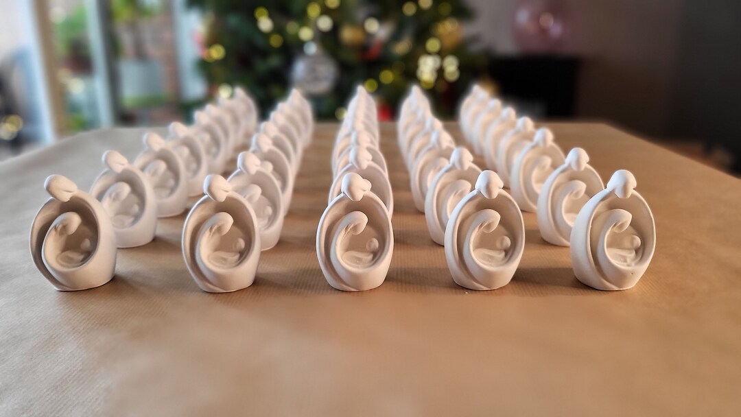 Mini Sculpture of the Holy Family Hand Painted Base Aromatic Soy Candle ...