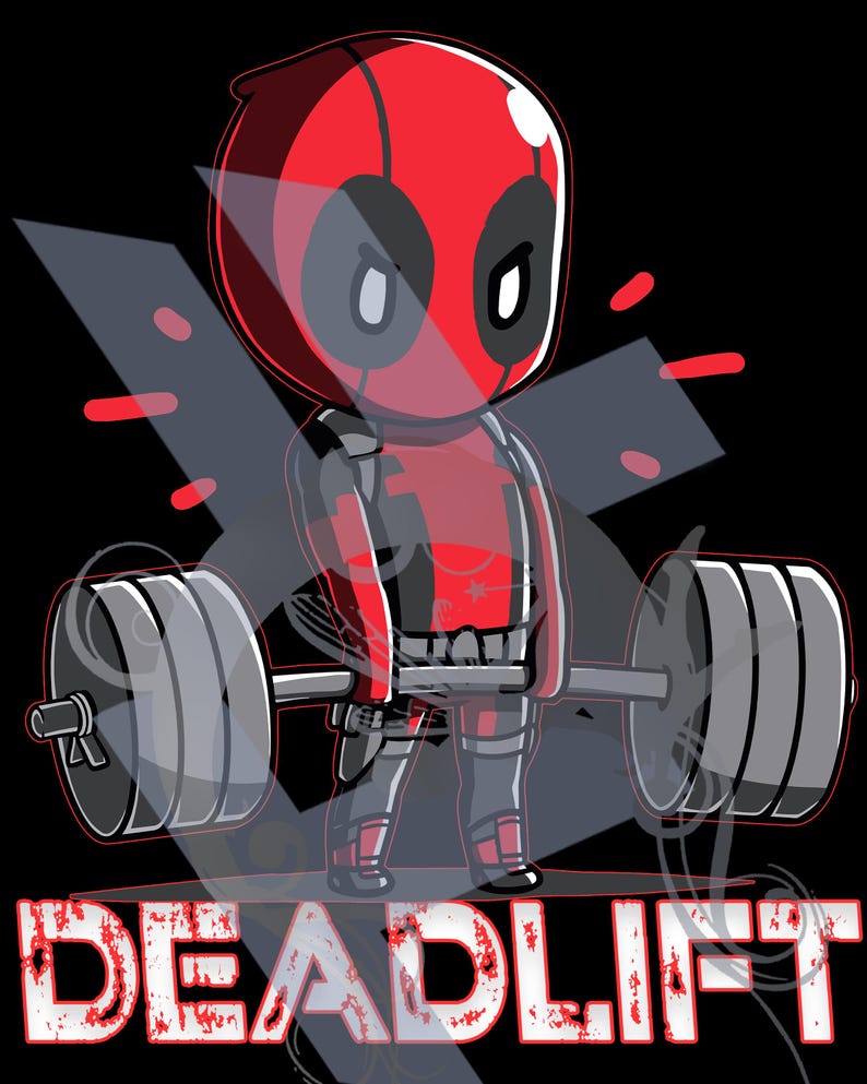 Deadlift Deadpool, Deadpool Png, Shirt Designs, Gym Themed Png, Workout ...