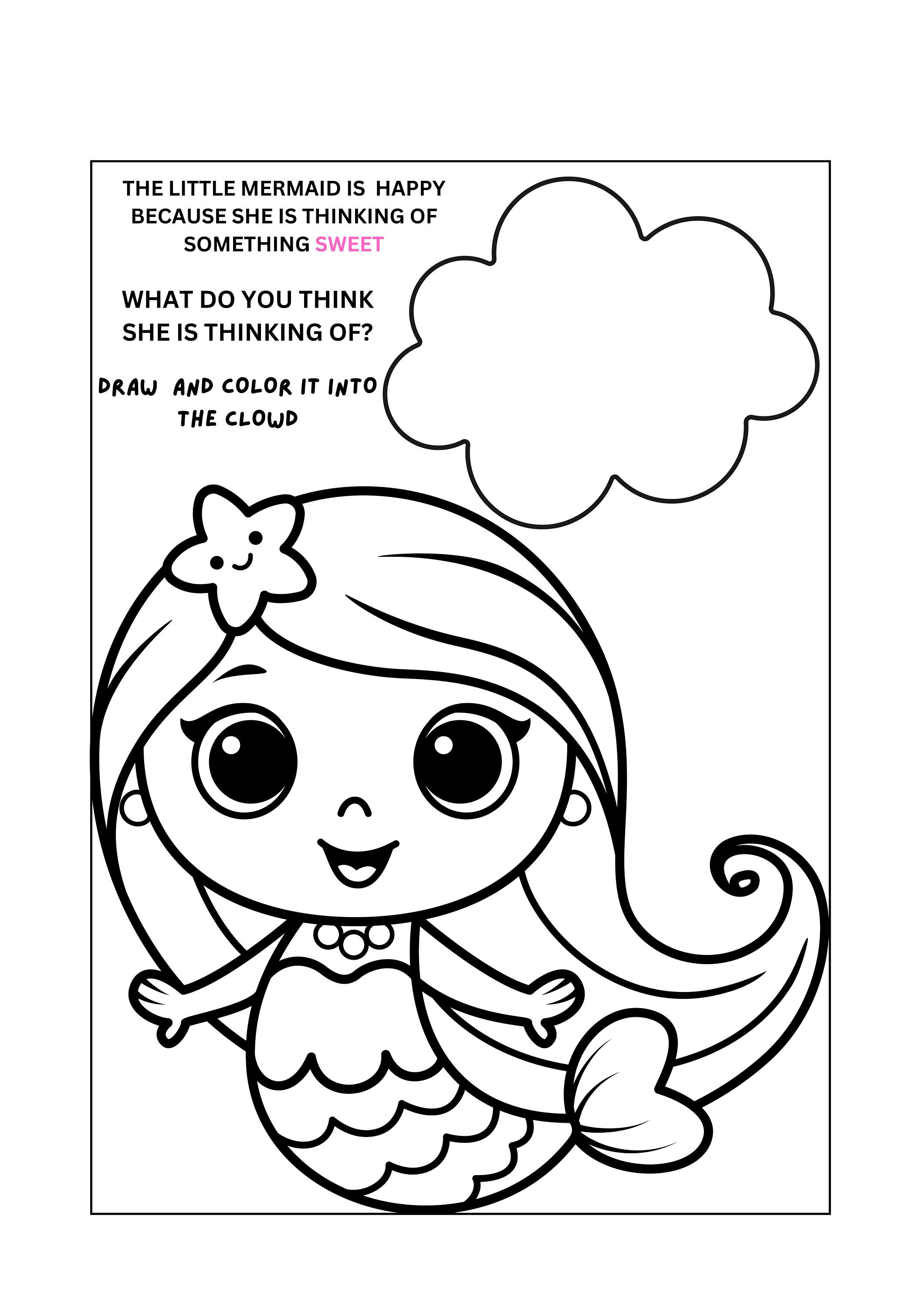 Printable A4 20 Pages Activity Coloring Book the Little Mermaid and ...