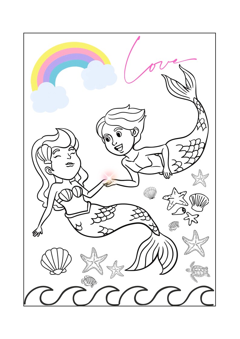 Printable A4 20 Pages Activity Coloring Book the Little Mermaid and ...