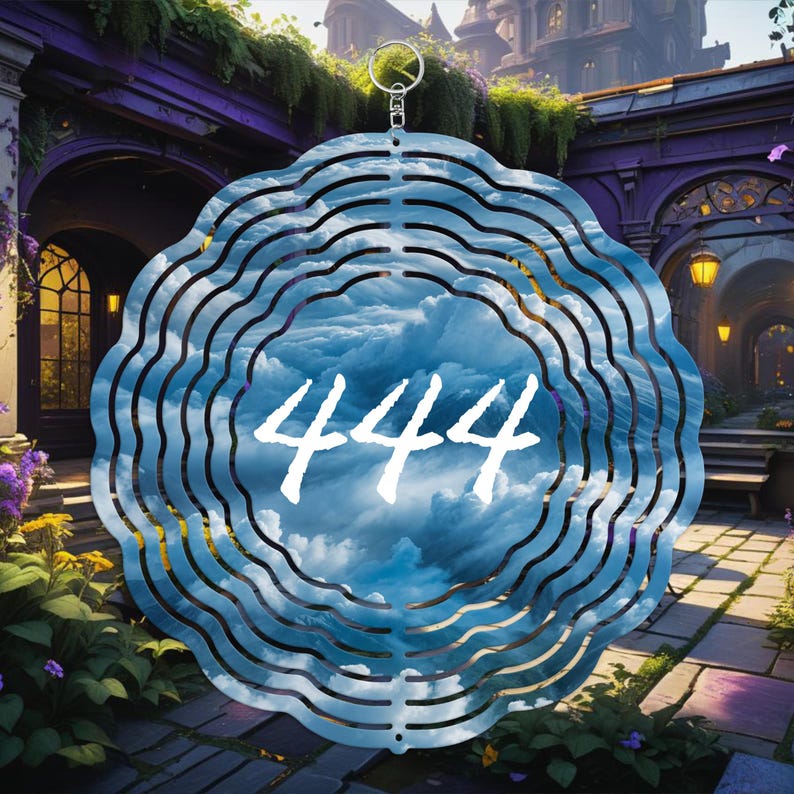 444 Angel Number,blue Clouds Wind Spinner PNG, Windspinner Sublimation ...