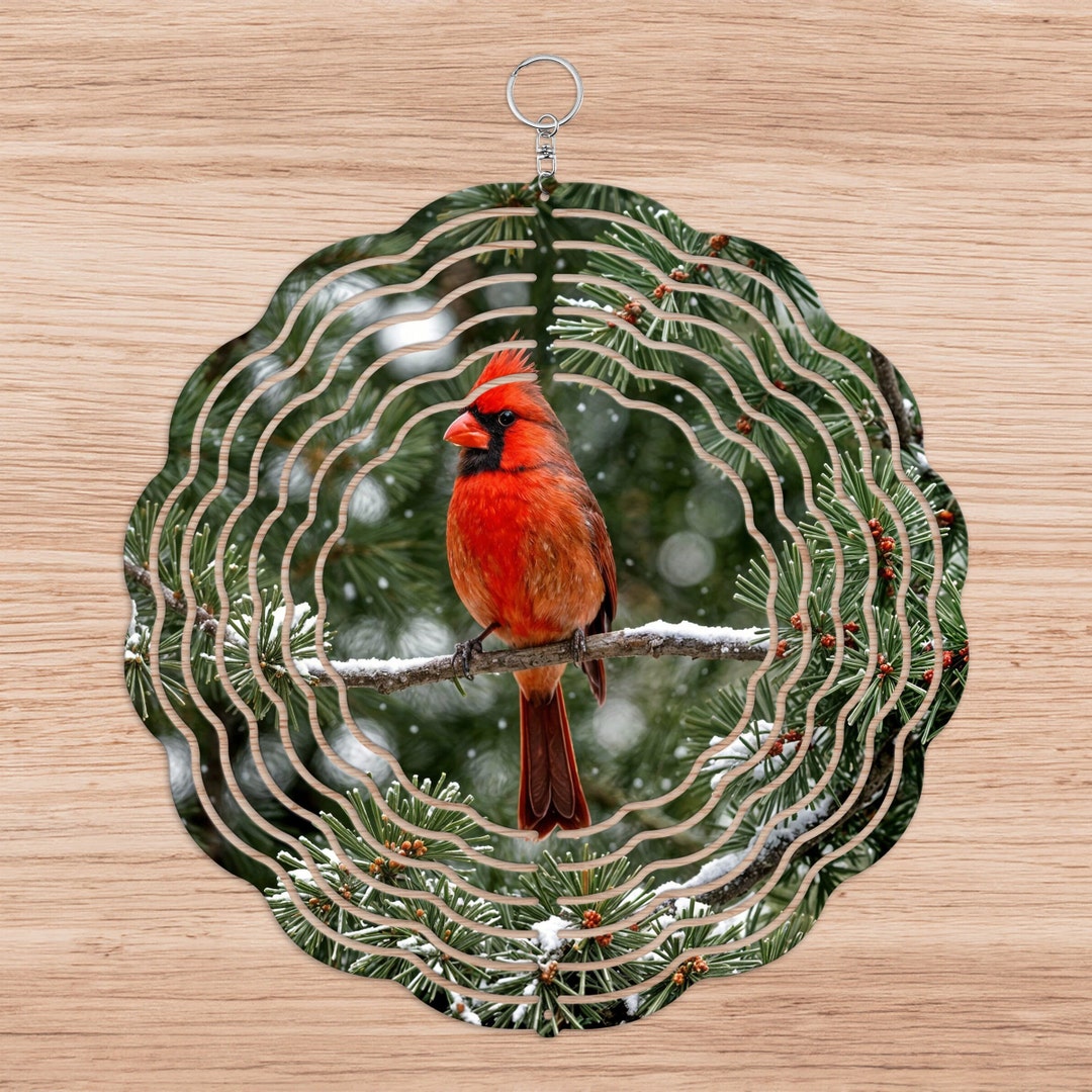Red Cardinal Wind Spinner PNG, Wind Spinner Sublimation Design ...