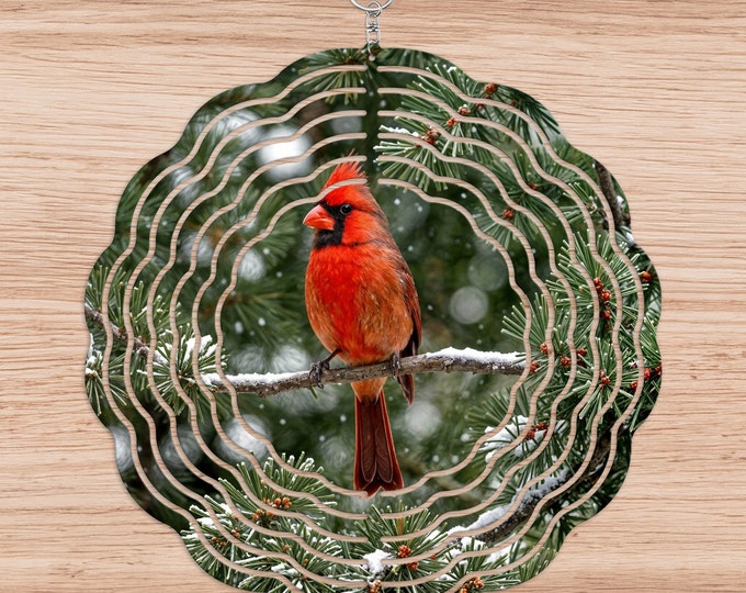Red Cardinal Wind Spinner PNG, Wind Spinner Sublimation Design ...