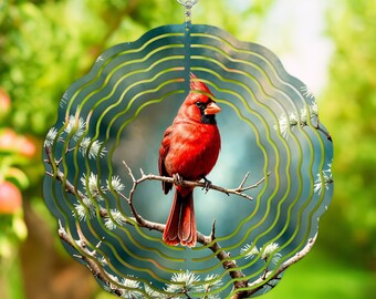Red Cardinal Wind Spinner PNG, Wind Spinner Sublimation Design ...