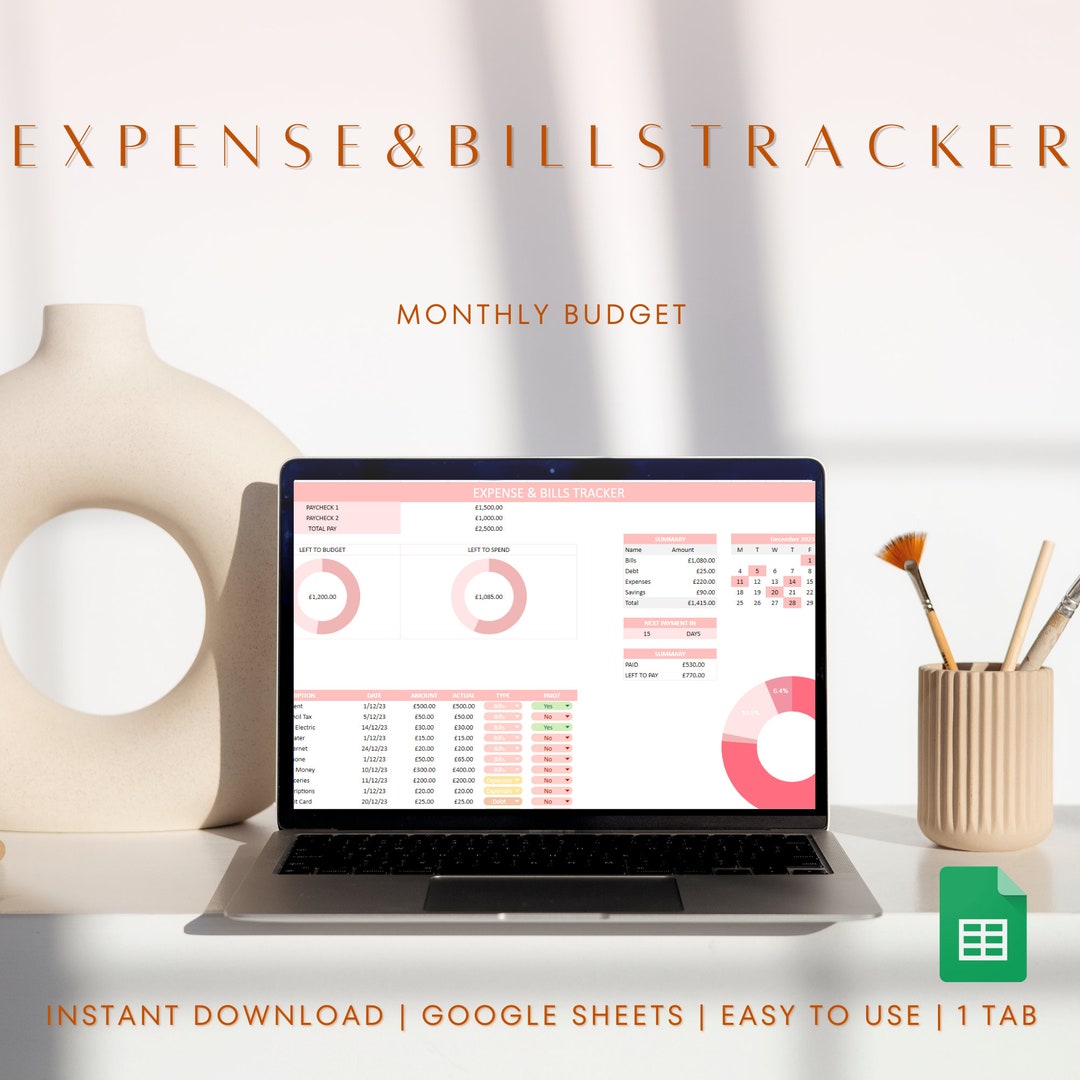 Ultimate Bills and Expense Tracker With Light up Calendar for Google ...