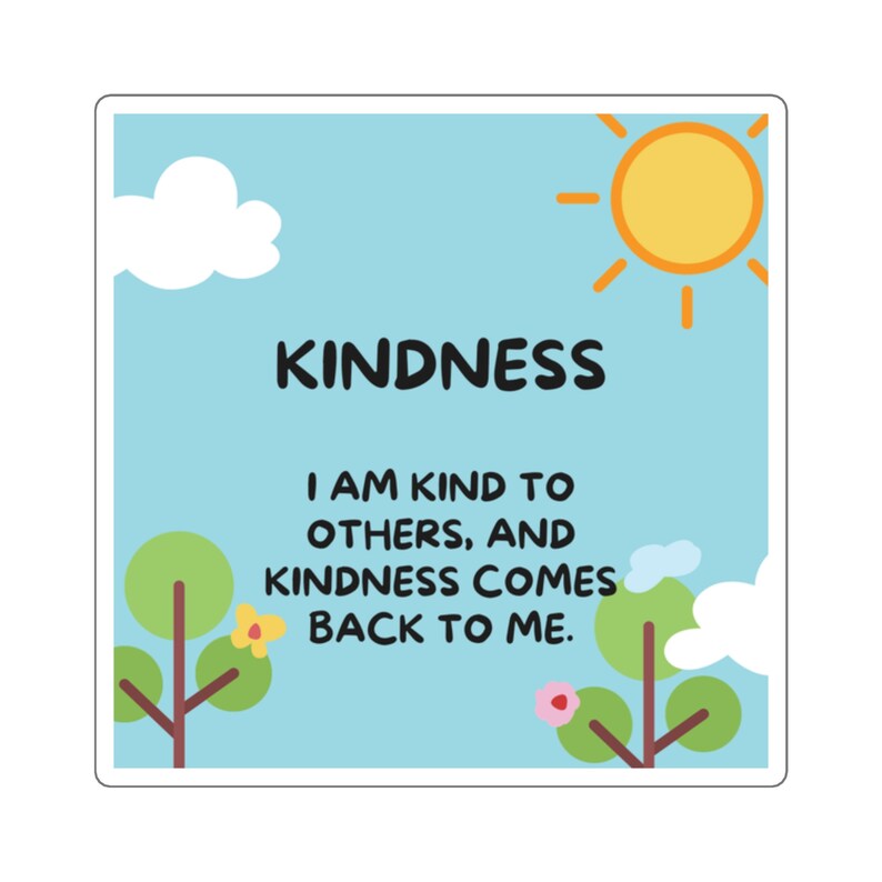 Kid Affirmation Sticker Kindness - Etsy