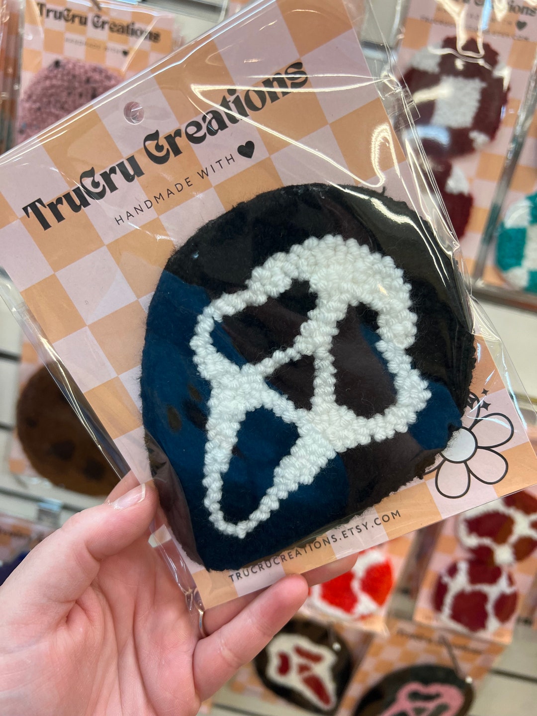 Ghostface XXL Handmade Punch Needle Mug Rug Desk Decor - Etsy