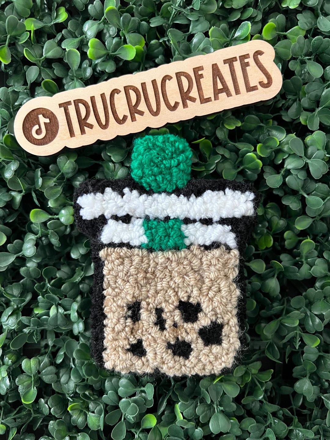 Boba Tea Cup XXL Handmade Punch Needle Mug Rug Desk Decor - Etsy