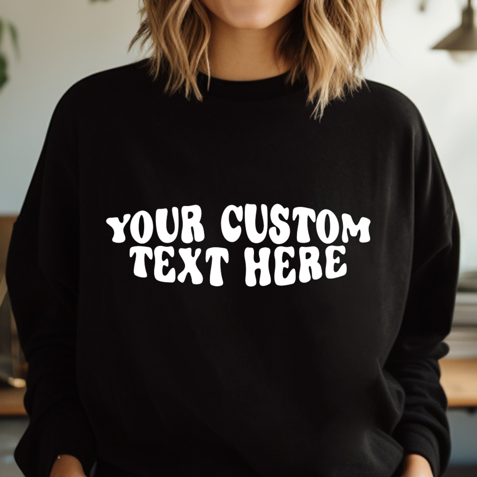 Sweatshirt Custom Puff Design Embossed Design Customized gift Your Text ...