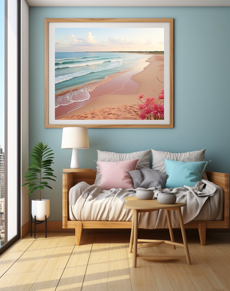 Beach Sunrise Digital Print, Printable Coastal Wall Art, Ocean Poster ...