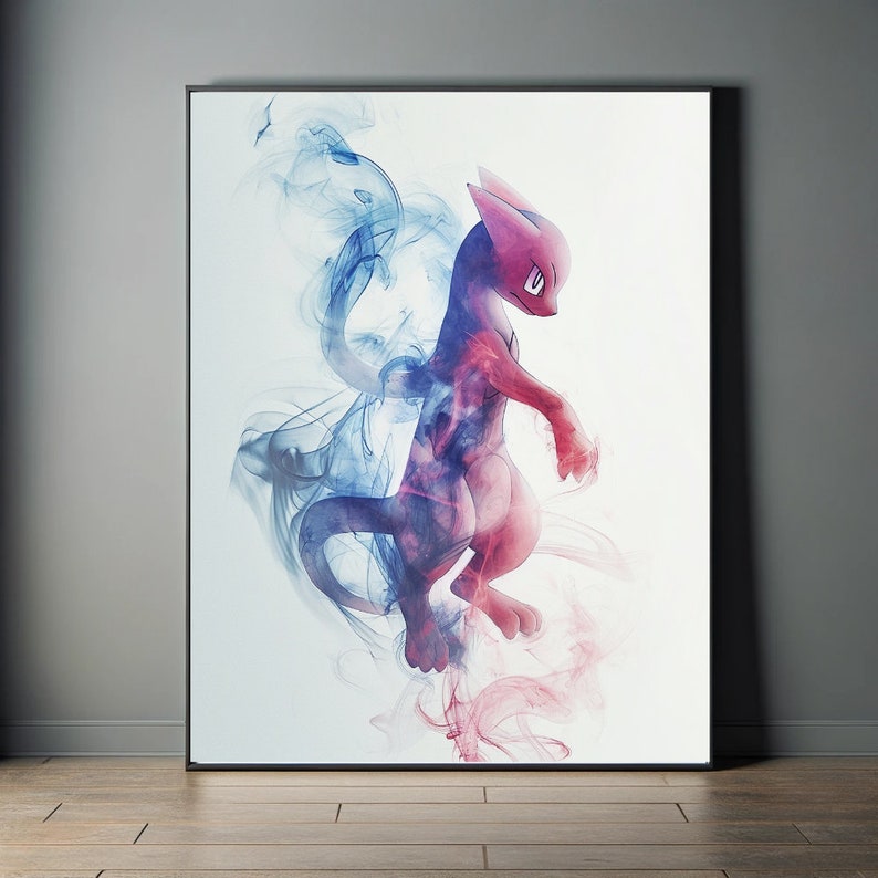 Pokemon Poster, Pikachu, Charizard, Mewtwo, Pokémon Inspired Artwork ...