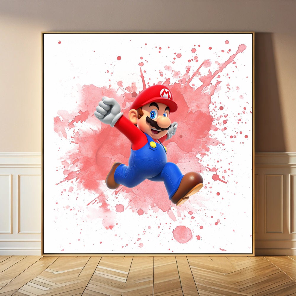 Super Mario Poster Artwork, Super Mario Fan Art Bundle: Watercolor ...