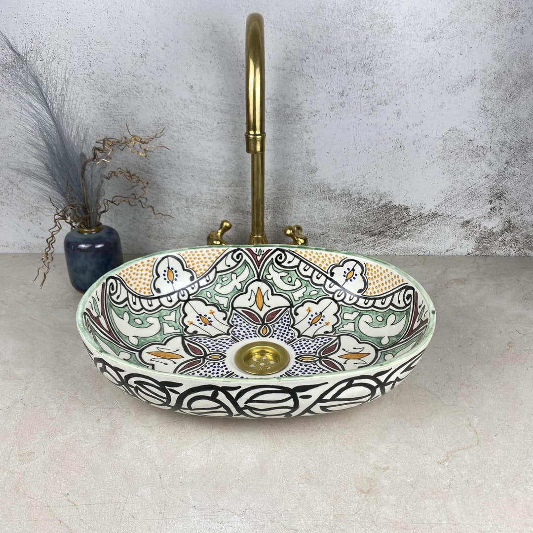 Custom Made Oval Handmade Basin Sink Artisan Bathroom Vessel Wash Hand ...