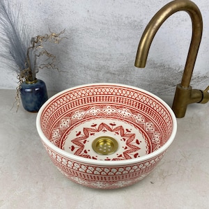 Red Ceramic Sink- Custom Made Vessel Sink - Ceramic Bathroom Sink ...