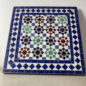 Handcrafted Square Mosaic Table Top- Colorful Square Mosaic Table Top ...