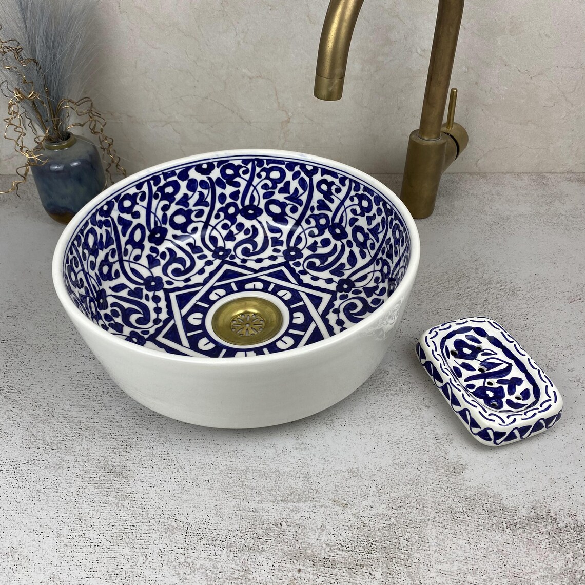Custom Made Double Side Bathroom Vessel Sink Countertop Handcrafted ...