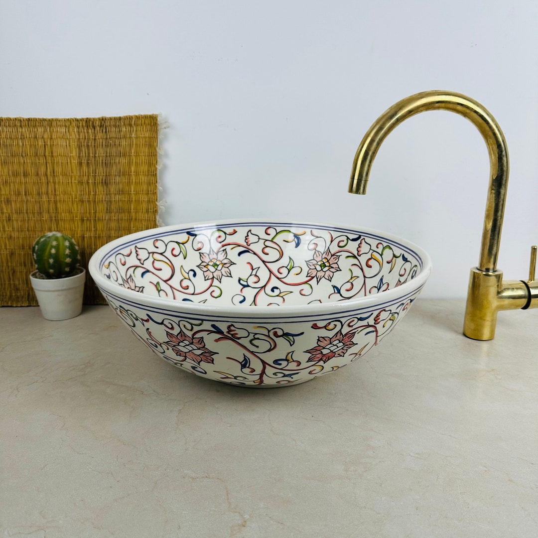Vessel Sink-decorative Ceramic Basin-multicolor Ceramic Basin-colorful ...