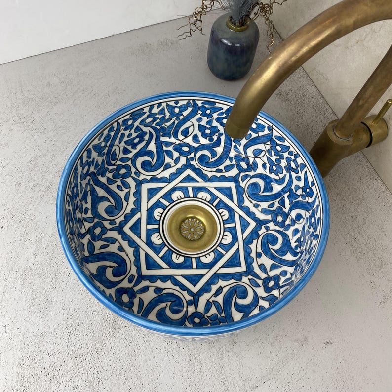 Bleu Ceramic Sink-basin With Mid-century Modern-custom Ceramic Sink ...