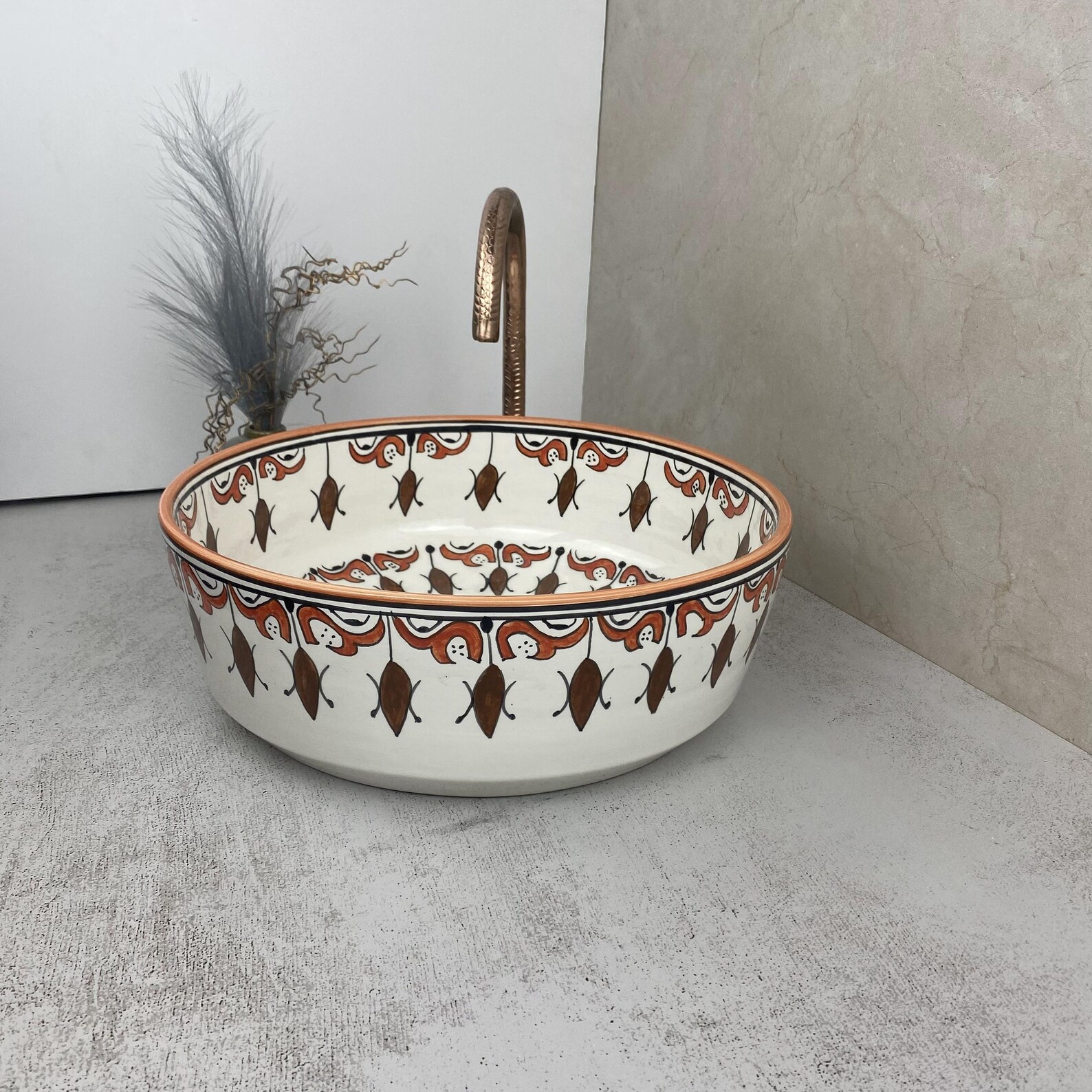 Minimalist Ceramic Basin With Cup- Handmade Ceramic Bathroom Sink ...